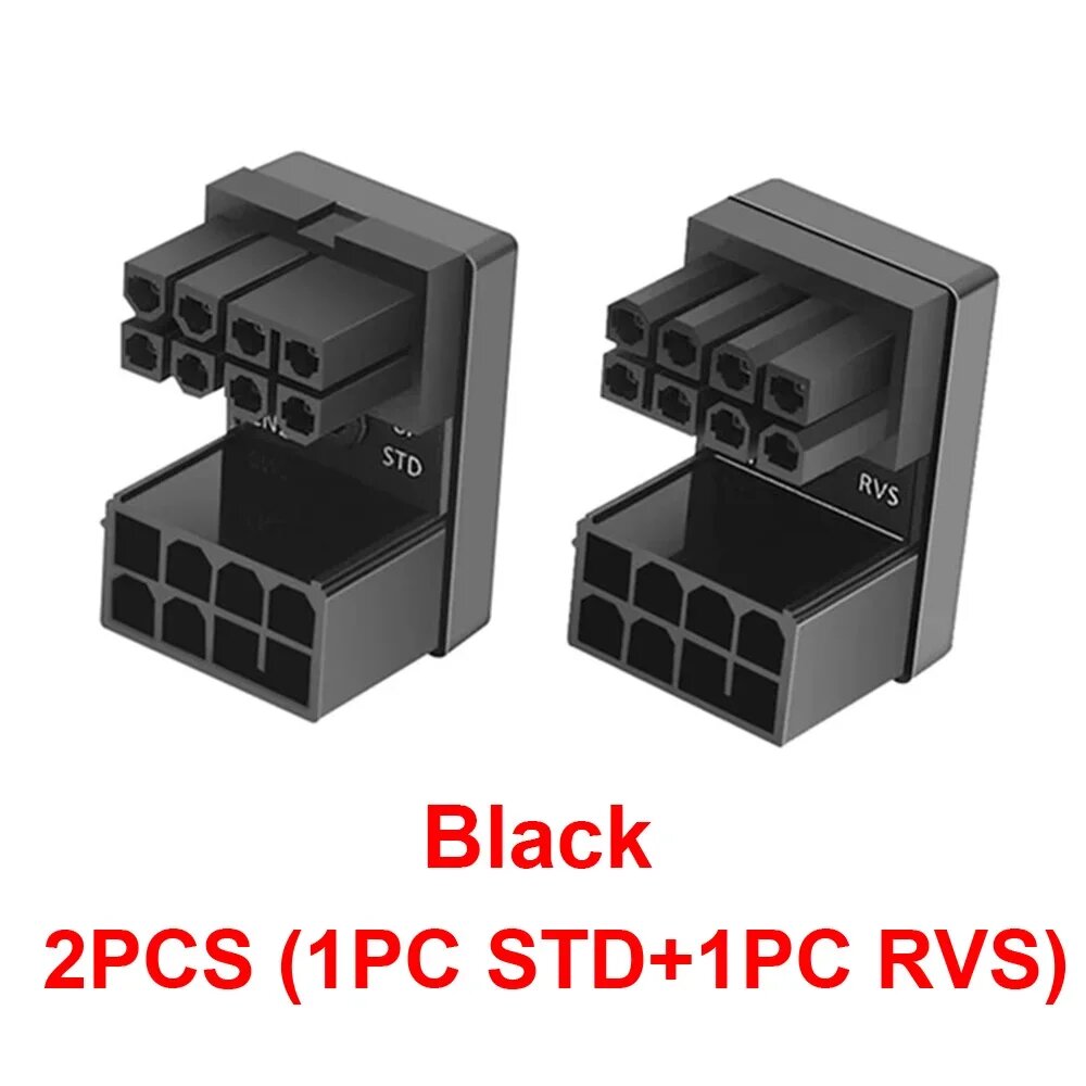 2шт. угловые разъемы ATX Black RVS STD