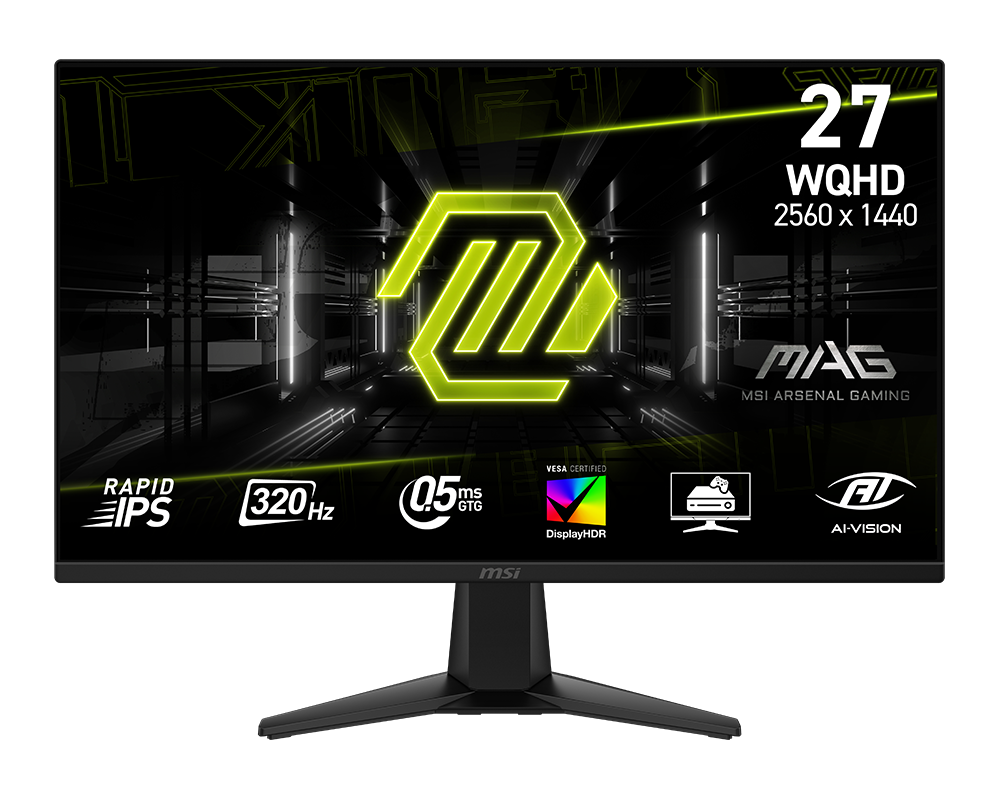 MSI 27" Монитор MAG 275QF X32, WQHD 2560x1440 RAPID IPS 300Hz 0.5 мс GTG HDR 400 Игровые мониторы черный