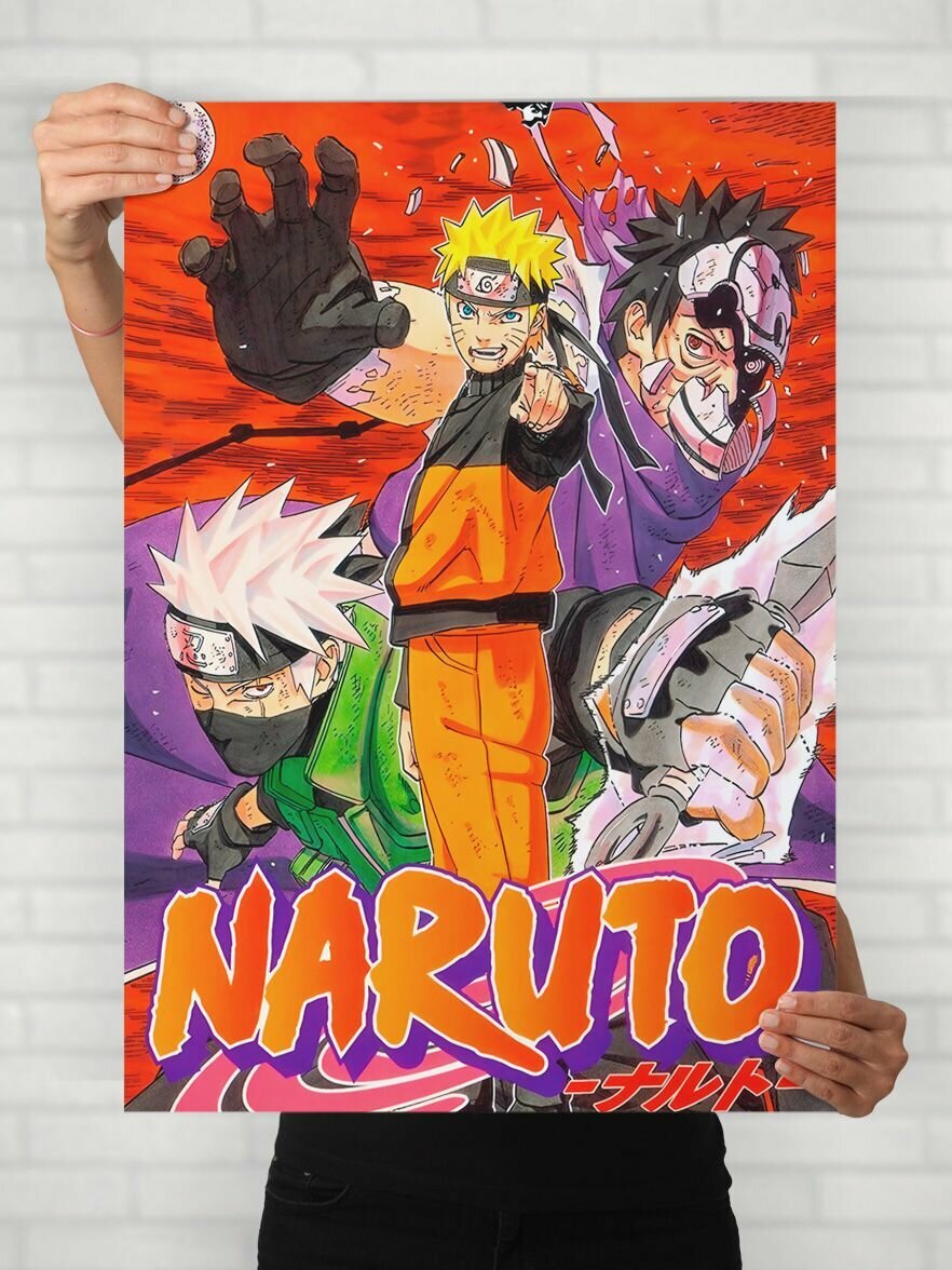 Плакат на стену для интерьера Наруто Ураганные Хроники (Naruto 2) - Постер по аниме и японской анимации формата A2 (42x61 см)