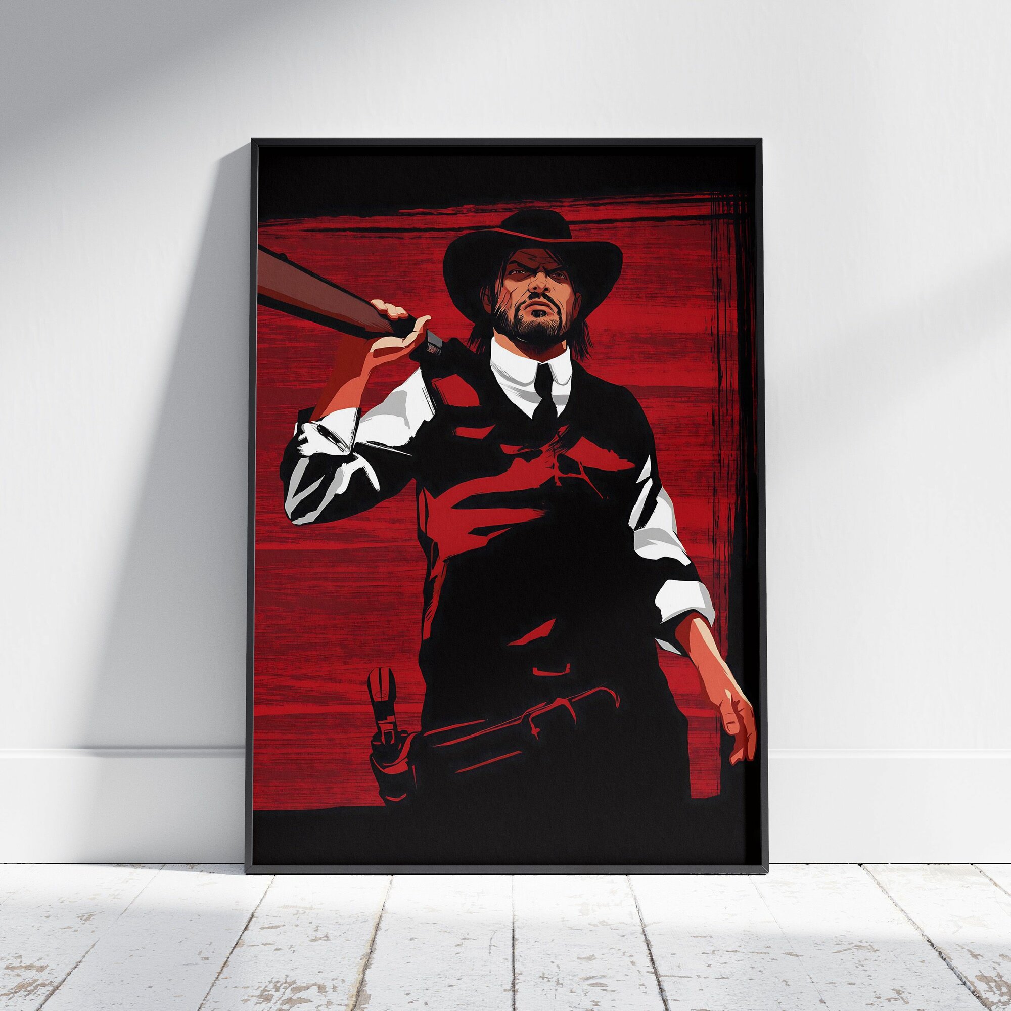 Плакат на стену для интерьера Red Dead Redemption 2 (Джон Марстон 6) - Постер по игре формата А4 (21x30 см)