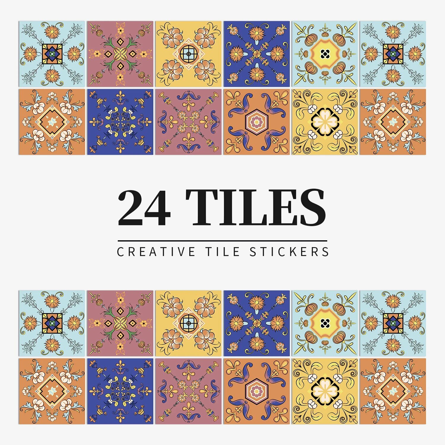 Наклейки на плитку 15x15см, 24шт, Цвет: HZ45