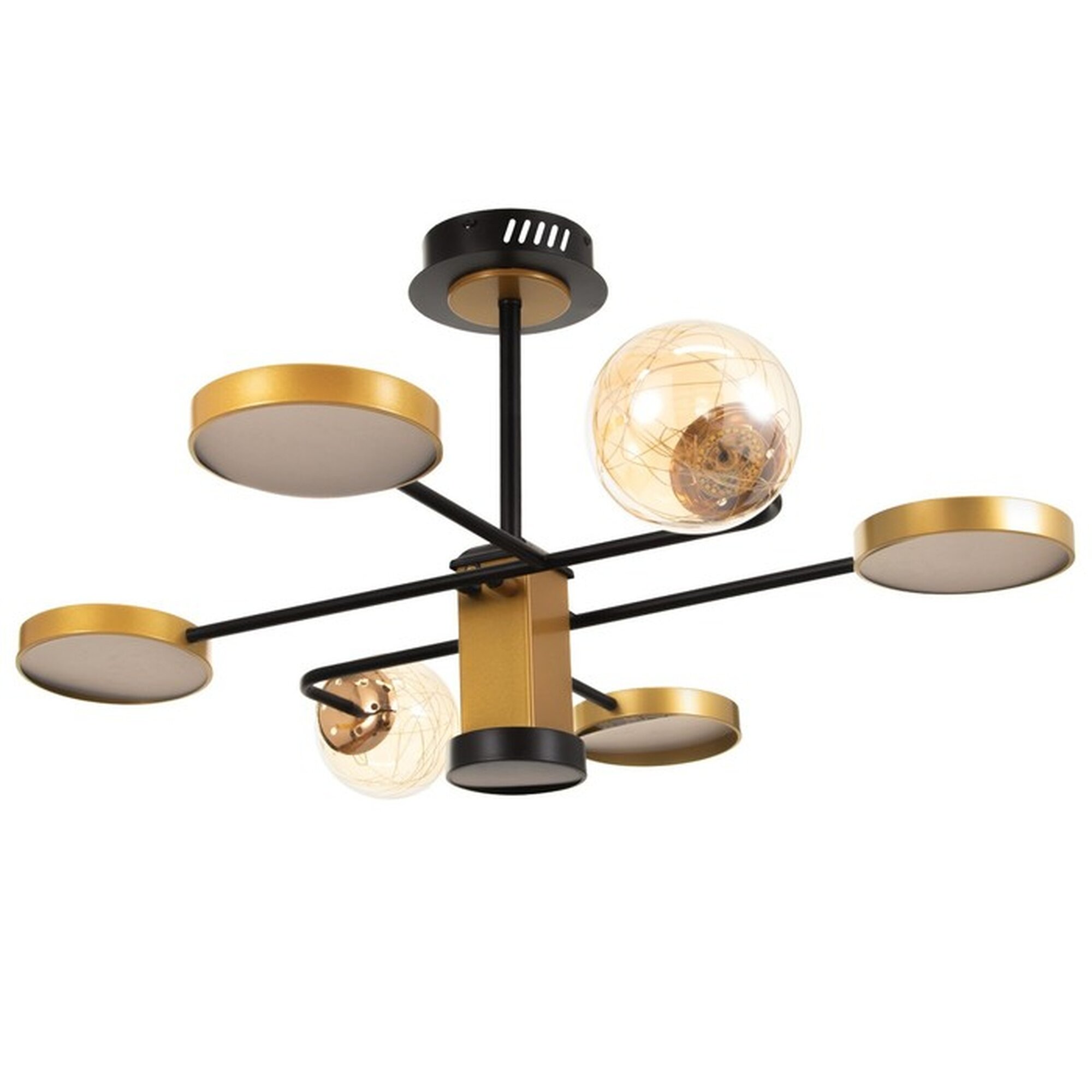Люстра 1851/7 LED 72Вт 3000-6000К черно-золотой 79х77х43 см BayerLux