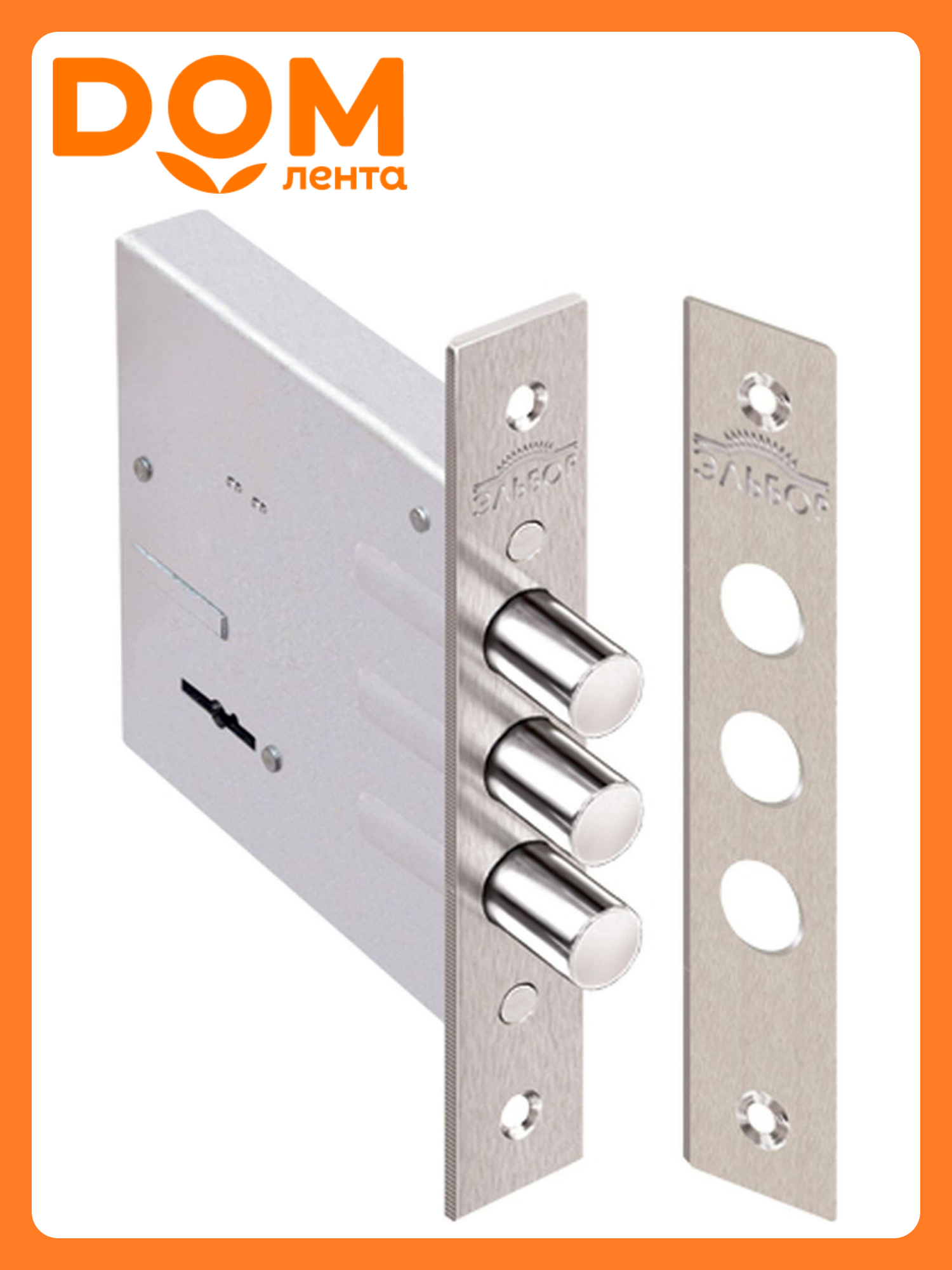 Дверной замок врезной эльбор кремень 1.04.02. К хром