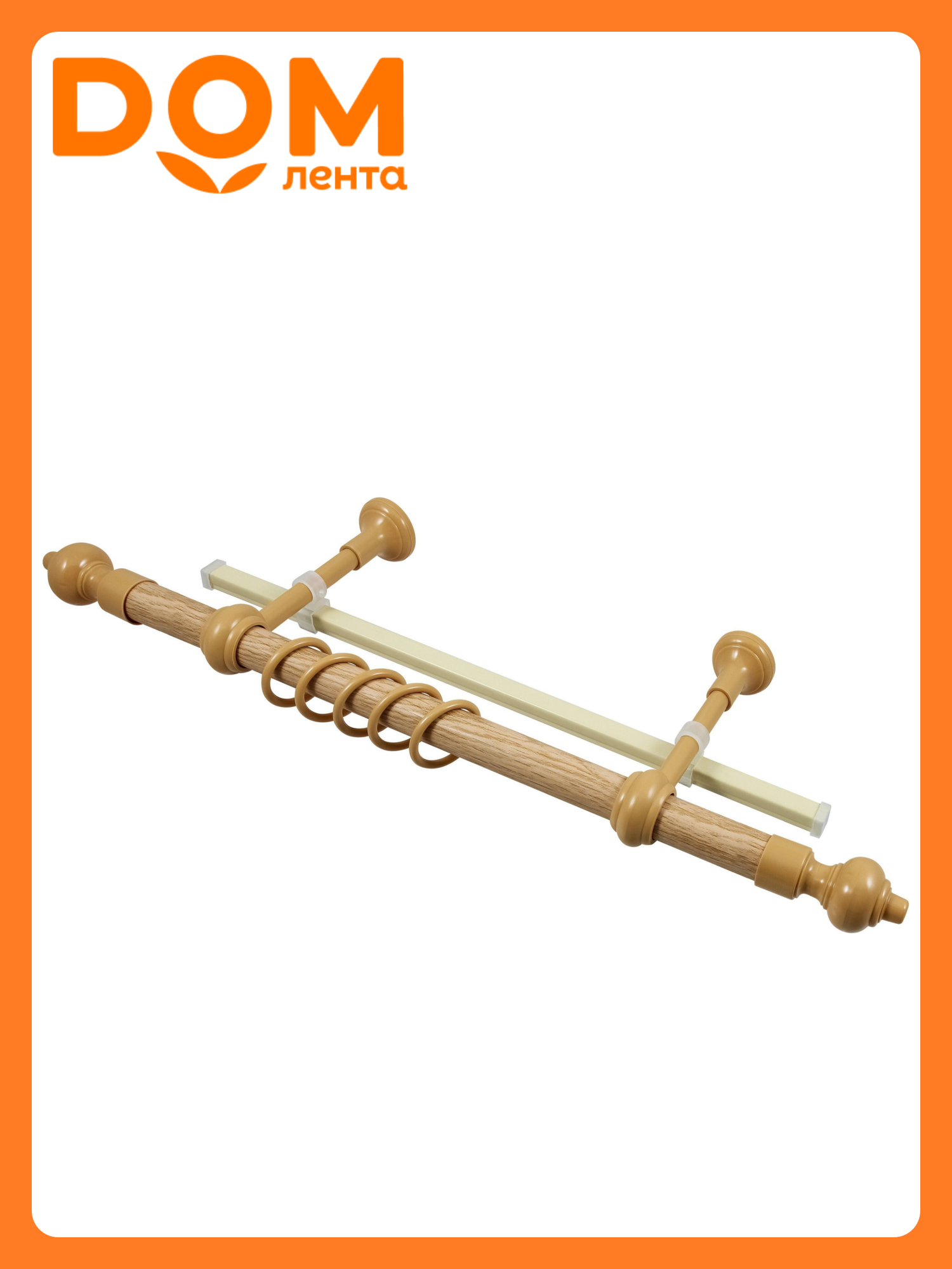 Карниз для штор Legrand Кантри настенный двухрядный ясный дуб 160 см