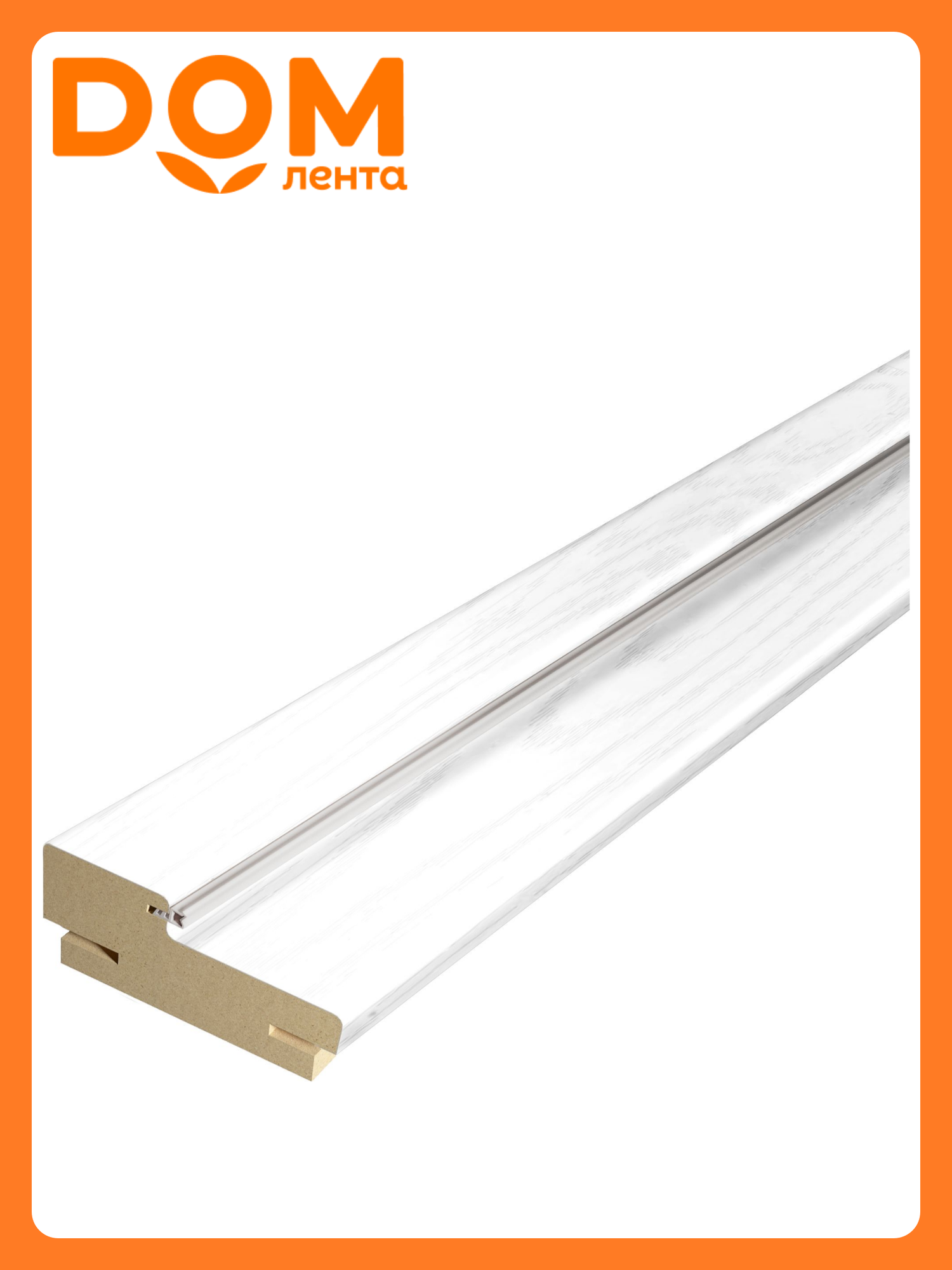 Дверная коробка Soft Touch, Ясень белый структурный, уплотнитель, 74х30 мм