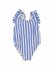 Купальник 1+ in the family Ruffled striped swimsuit, размер 2 года, синий