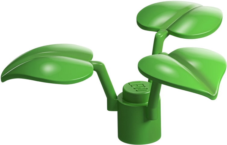 Деталь Lego 6255 Plant Stem with Stud and 3 Large Leaves
