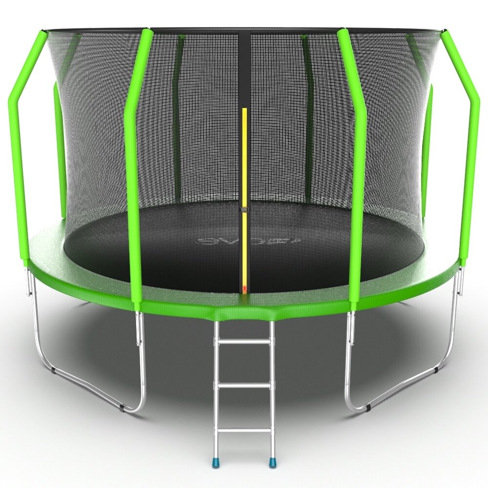 Батут каркасный EVO JUMP Cosmo 12ft green с защитной сеткой, диаметр 366 см