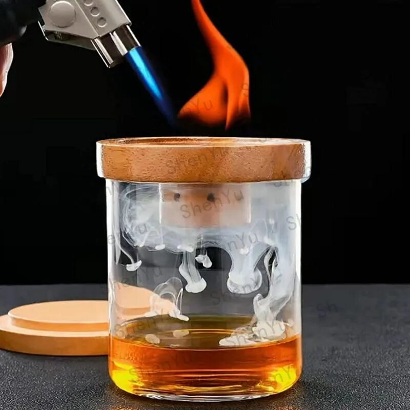 Набор для напитков Molec-chef "1", 19 предметов, Черный матовый, для приготовления коктейлей, с газовой горелкой и деревянными чипсами — фото 1