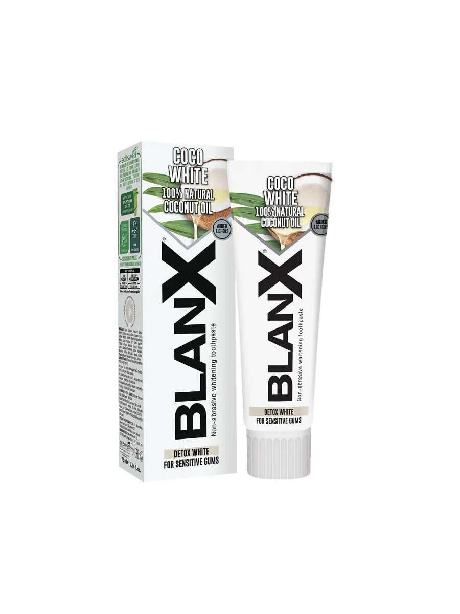 Blanx Зубная паста Coco White отбеливающая с экстрактом коко