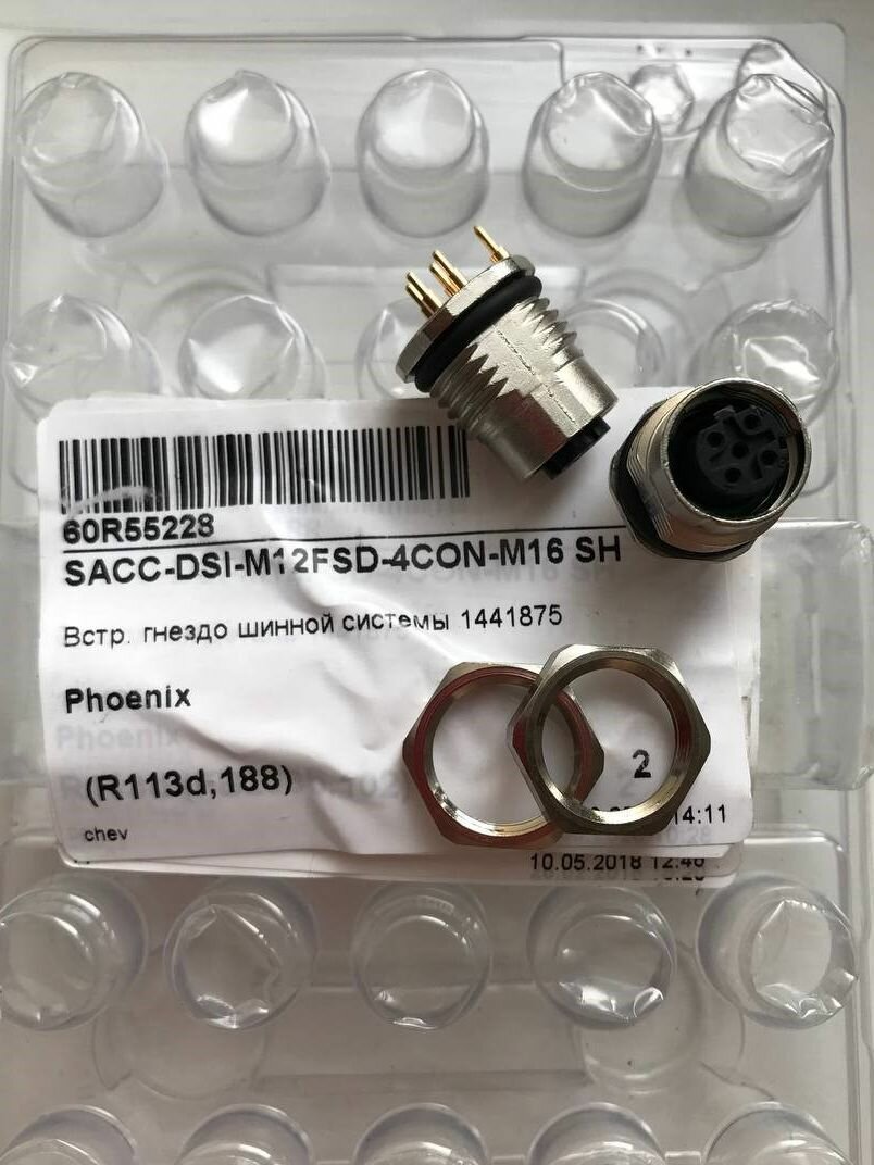 1 шт SACC-DSI-M12FSD-4CON-M16 SH Штекерный соедиитель встраиваемый разъем Phoenix Contact