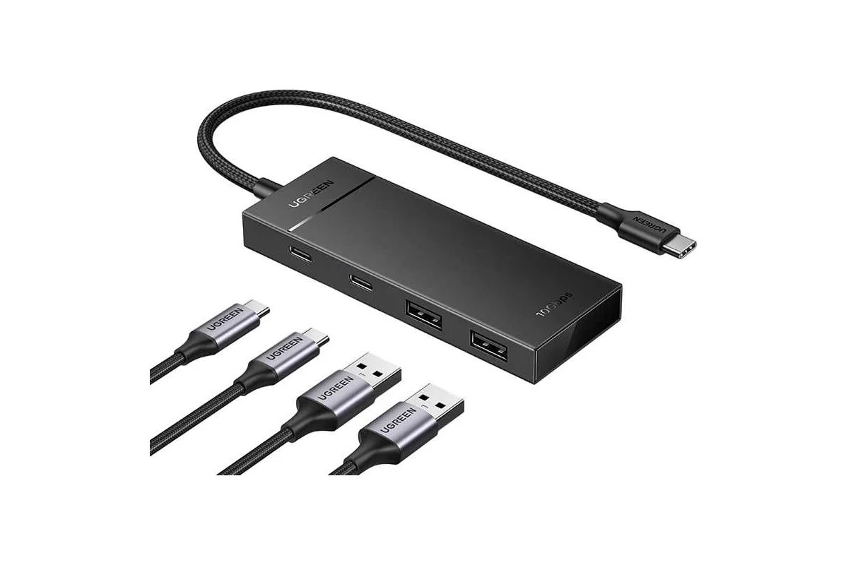 USB-хаб UGREEN CM806 USB Type-C (5xUSB Type-C), до 100 Вт Черный (55334)