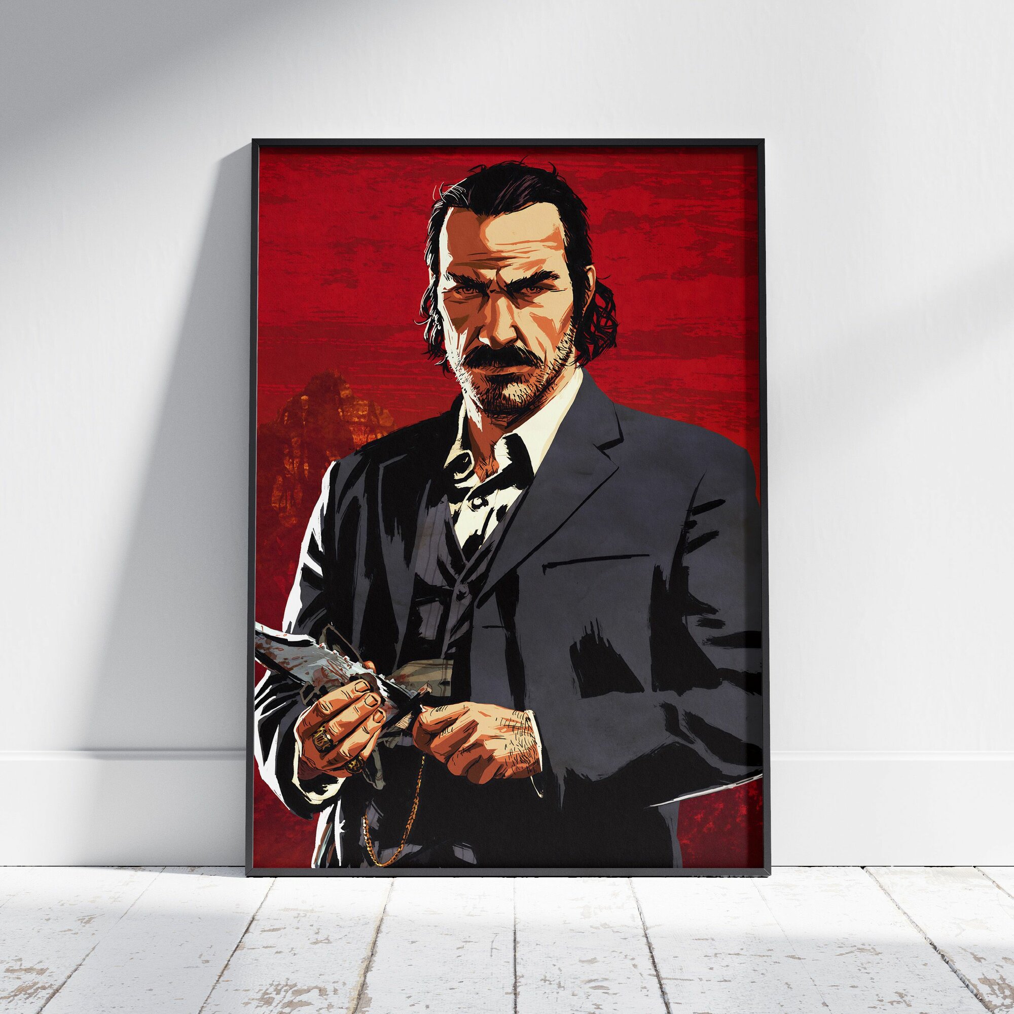 Плакат на стену для интерьера Red Dead Redemption 2 (Датч Ван Дер Линде 1) - Постер по игре формата А4 (21x30 см)