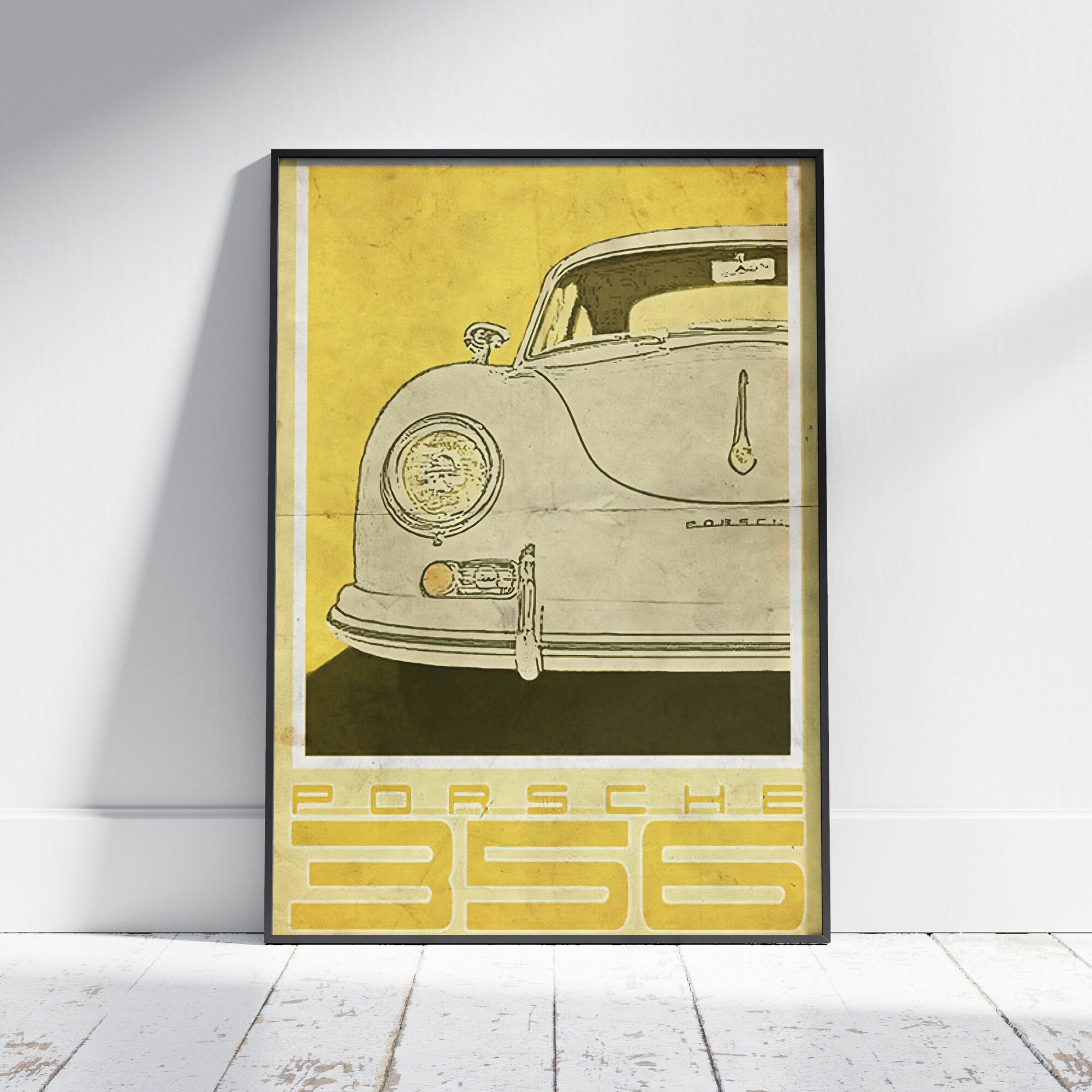 Плакат на стену для интерьера Культовые машины (Porsche 356 4) - Постер по легендарным и классическим ретро автомобилям формата А3 (30x42 см)