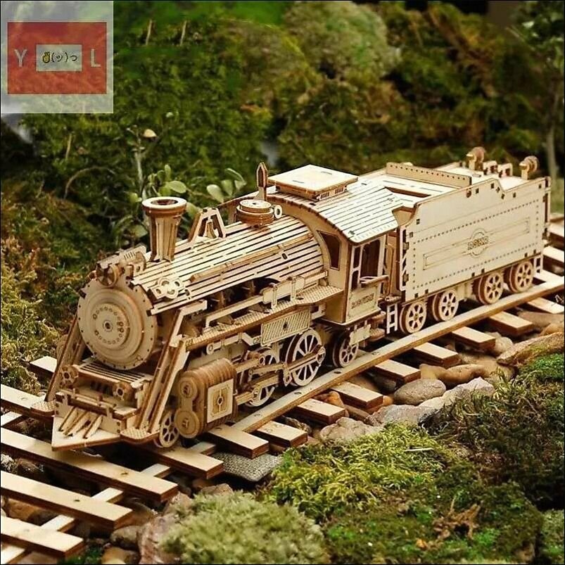 Деревянный конструктор Ugears — сборная модель поезда DIY масштаб 1/108, коллекционная, 308 деталей, ручная, 307×67×82 мм