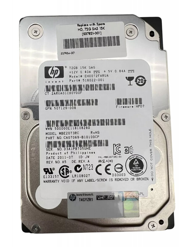 Жесткий диск HP 537805-B21 72Gb SAS 2,5" HDD