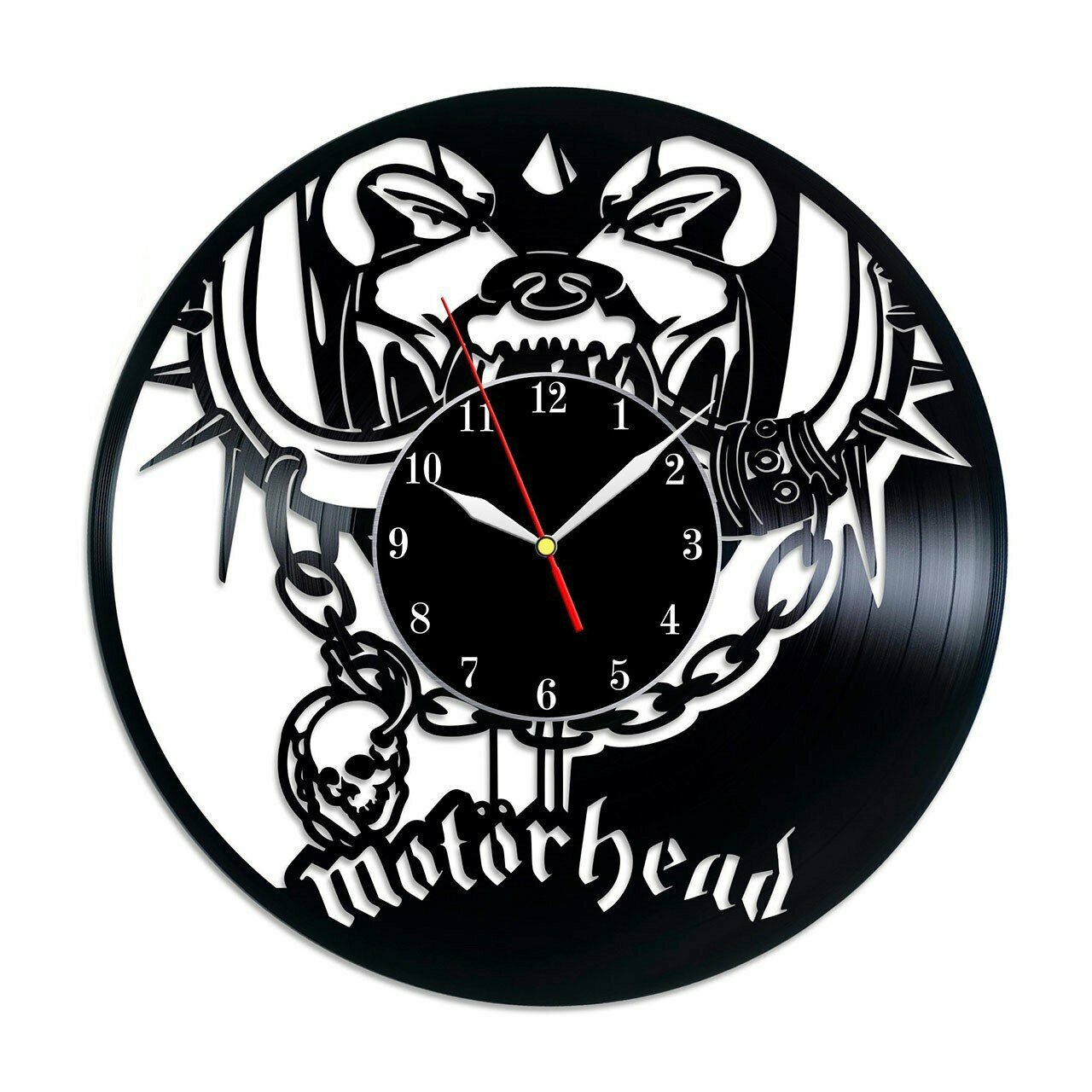 Часы из виниловой пластинки (c) VinylLab Motorhead, диаметр 30 см