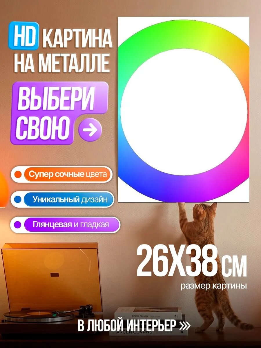 Картина на HD металле Цветовой круг