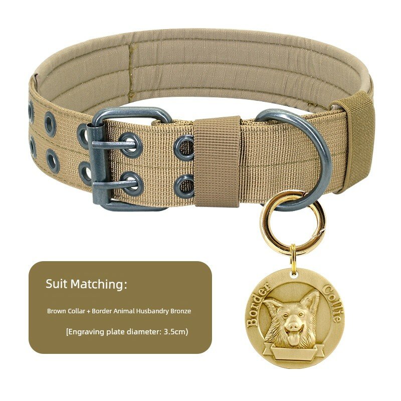 Большой тактический ошейник для собак, лабрадор, золотой ретривер, принадлежности для собак среднего размера, прочный и