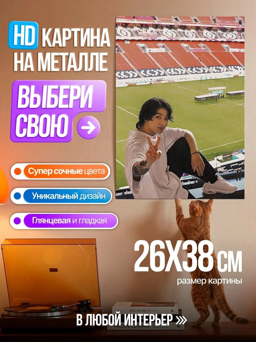 Картина на HD металле Чонгук на стадионе