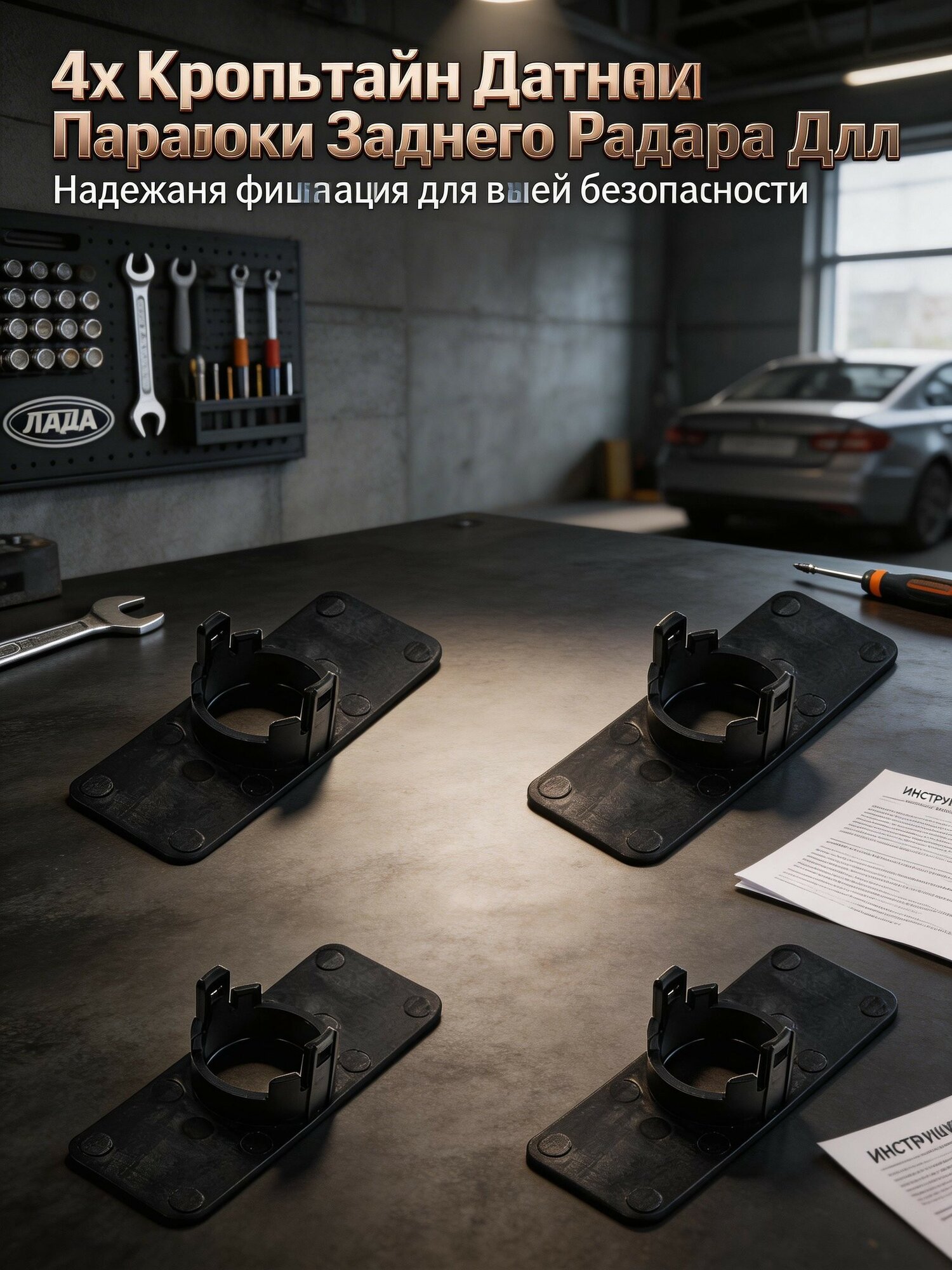 4 шт кронштейн реверсивного радара, крепление датчика парковки заднего вида из АБС-пластика черный с правильным разъемом для простой установки