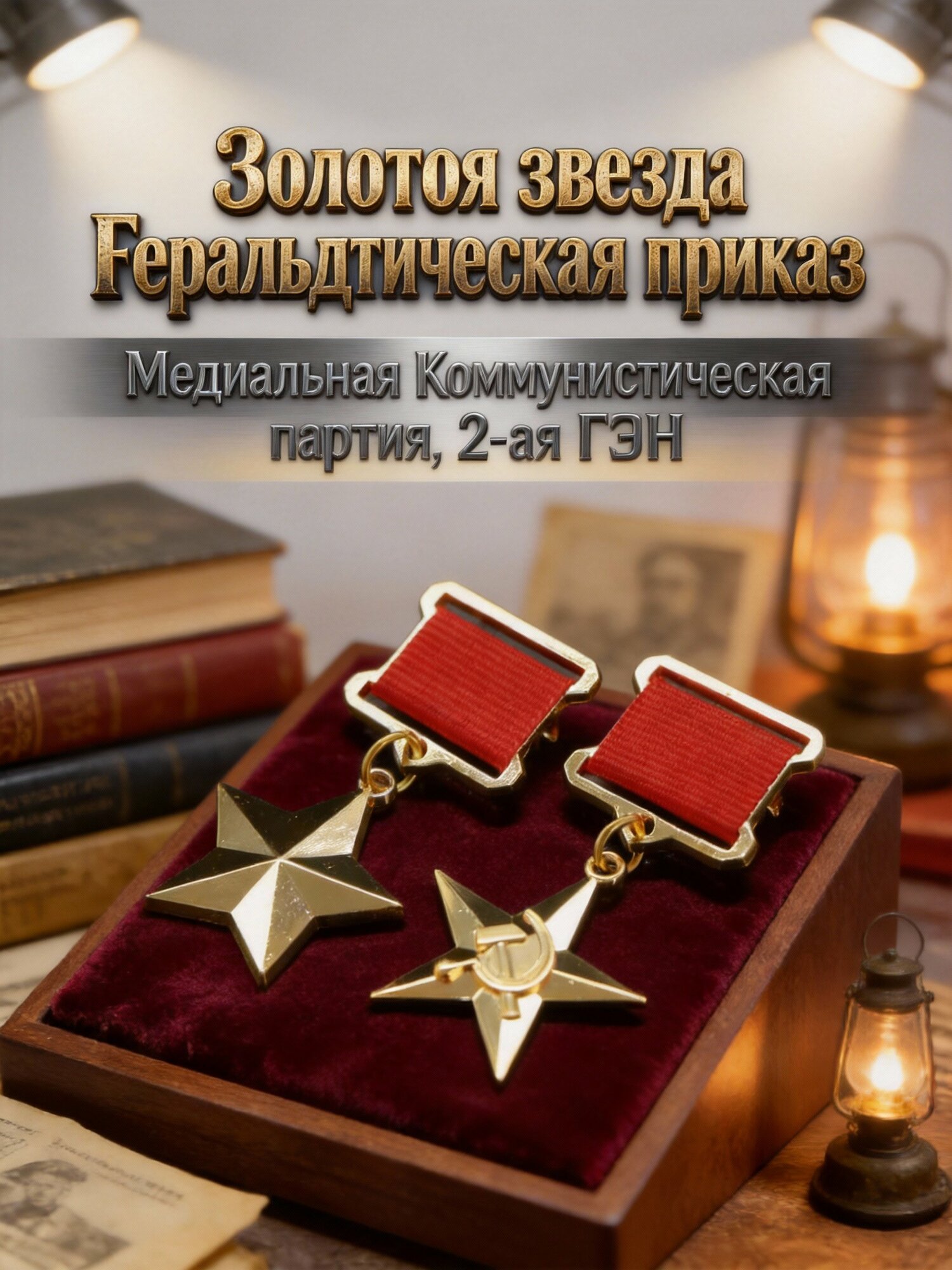 Золотая медаль Серп и Молот, сувенирная копия знака Героя Социалистического Труда из металла, все размеры соответствуют оригиналу, 2 шт