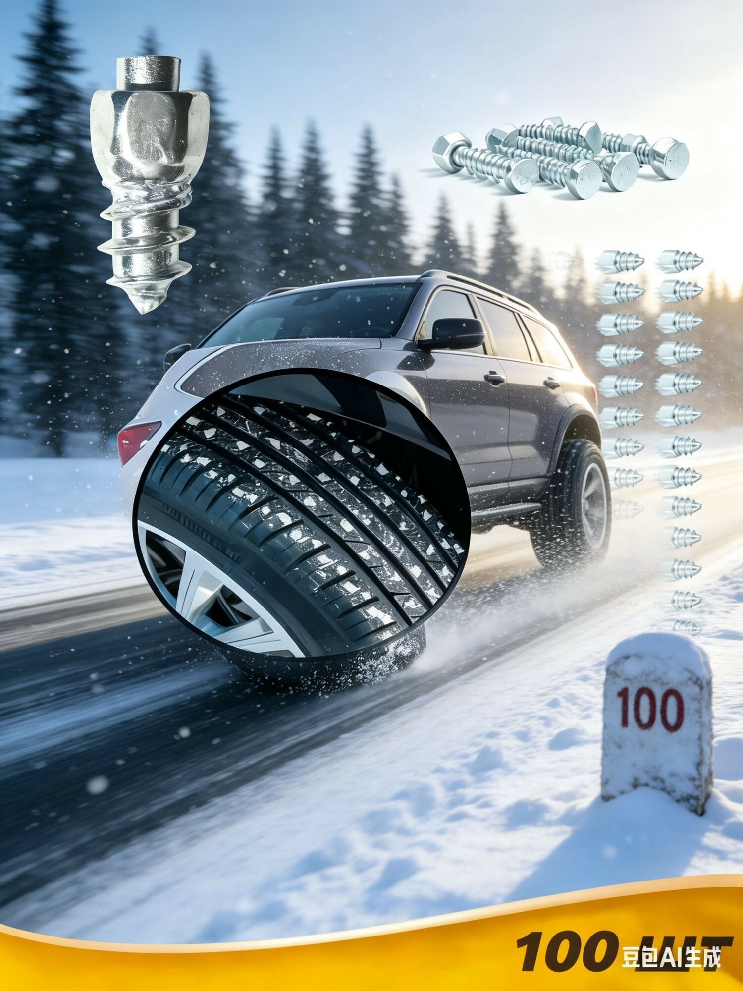 100 шт, 9 мм карбидные шипы для шин для легковых автомобилей, внедорожников и квадроциклов