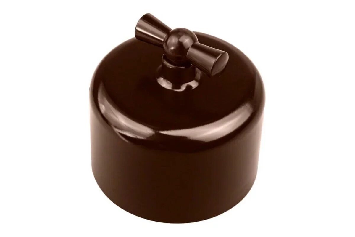 Выключатель 2-клавишный BIRONI Ришелье, пластик, коричневый