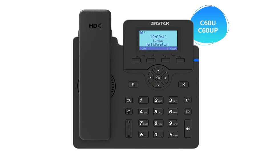 IP телефон Dinstar C60U, 2 SIP-аккаунта, с б/п