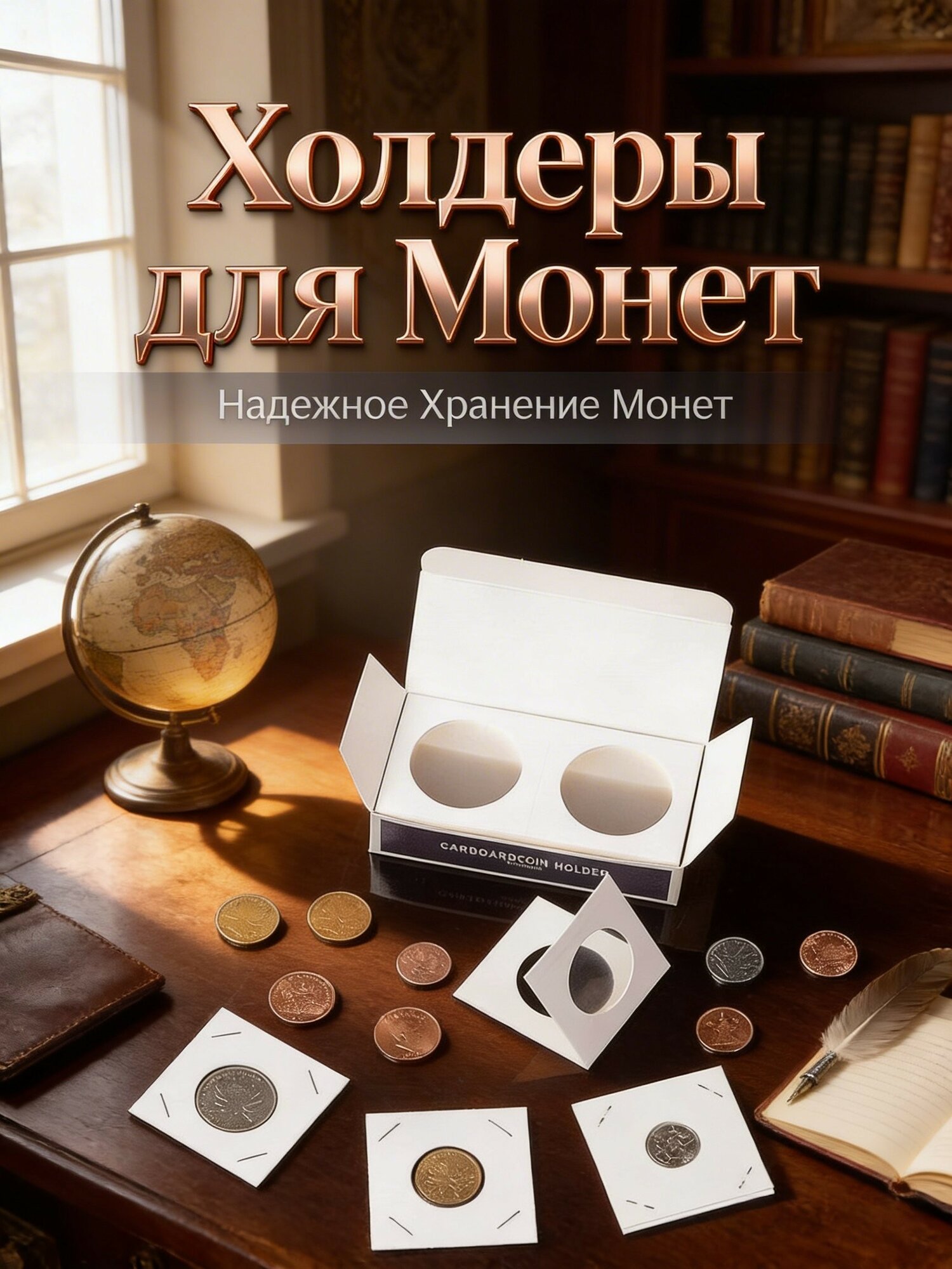 Холдеры для монет под скрепку, безопасное хранение коллекции 27.5 мм в пачке 50 штук для маркировки и защиты монет
