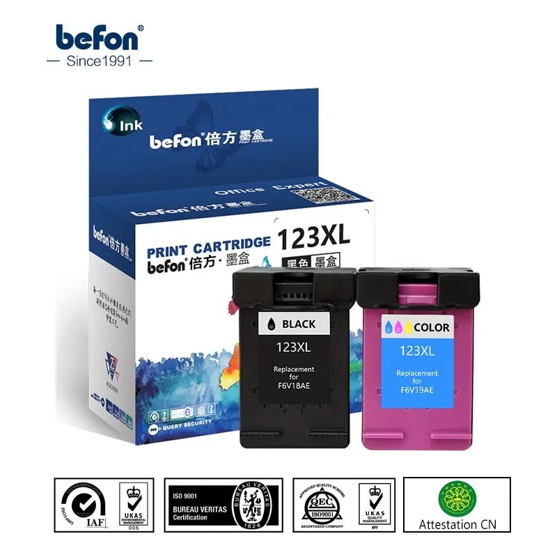 Befon Чернила, совместимый, Черный (black), 2 шт