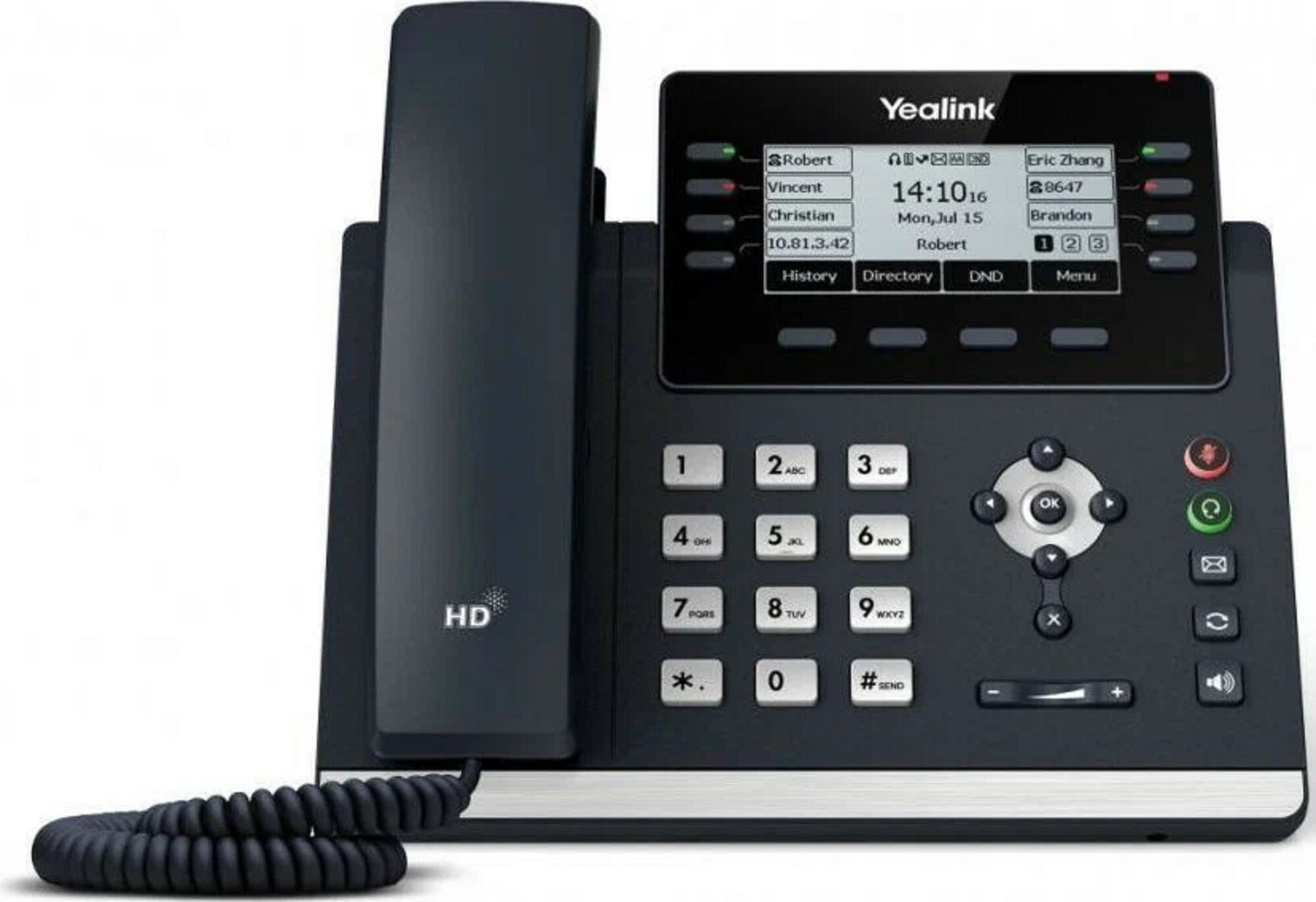 VoIP-телефон Yealink SIP-T43U, поддержка SIP, подключение дополнительных модулей