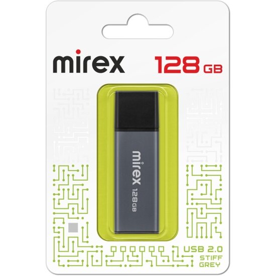 Флэш накопитель Mirex 128 ГБ STIFF GREY USB 2.0 (13600-FMUST128)