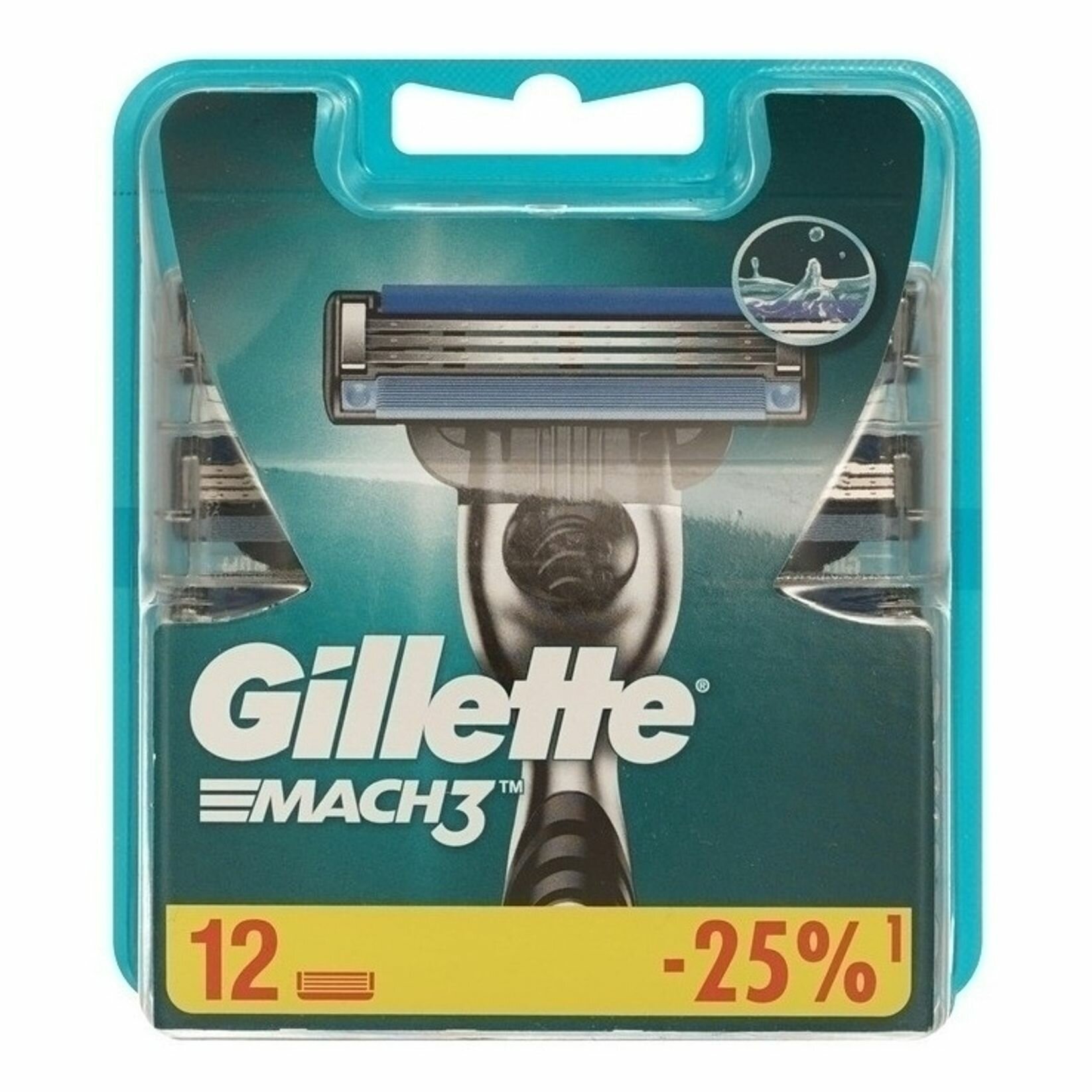 Сменные кассеты Gillette Mach3 с тройным лезвием 12 шт