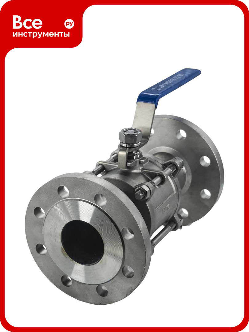 Кран шаровый фланцевый трехсоставной нержавеющий NEWKEY (3PC), AISI316 DN65 (2_1/2"), (CF8M), PN16 NK-BF65/6