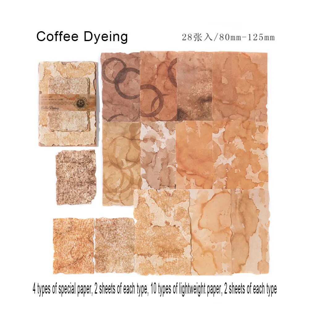 Бумага для скрапбукинга Coffee Dyeing, 28 листов