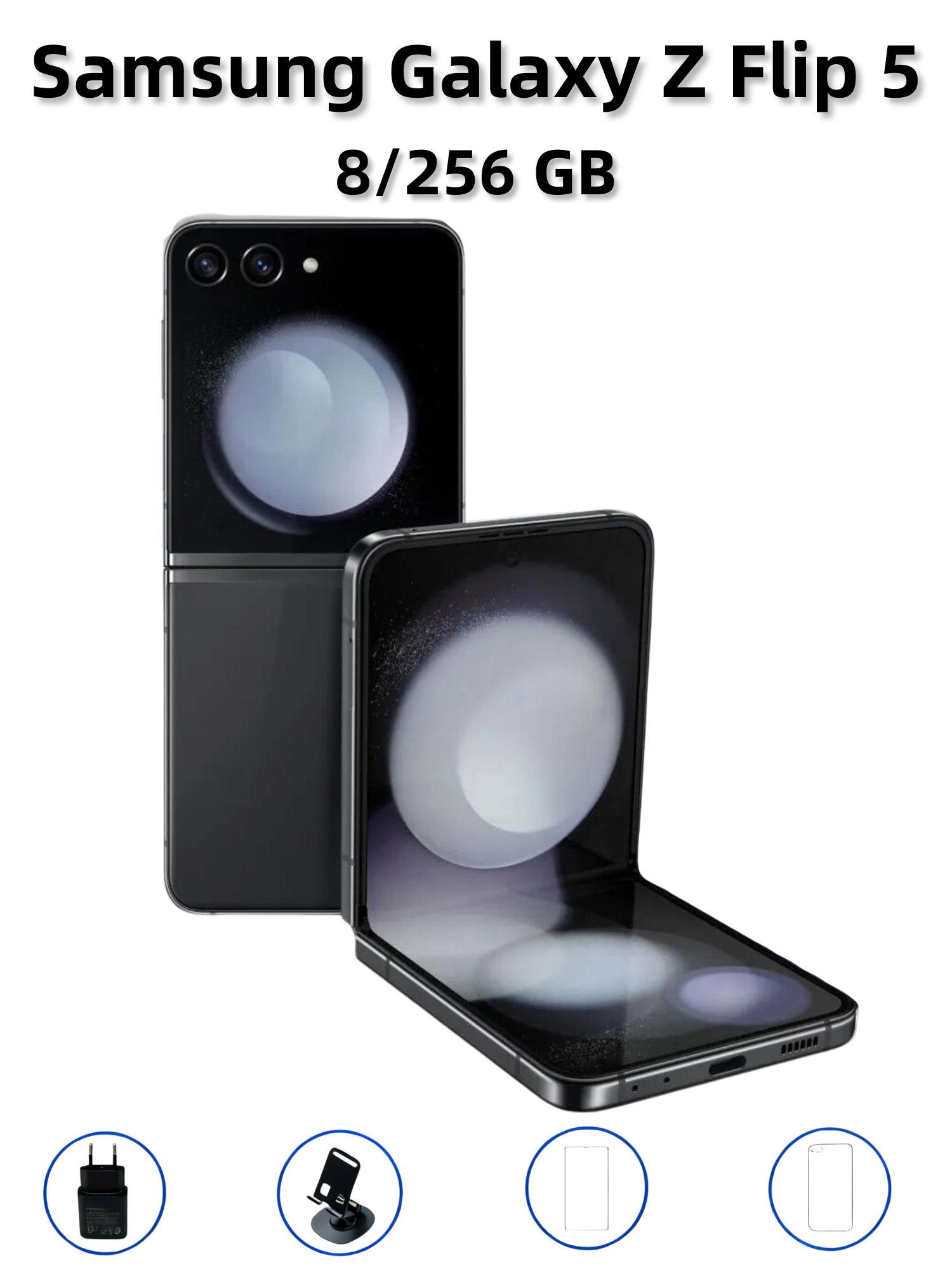 Смартфон Samsung Galaxy Z Flip5 8/256 ГБ, 1 nano SIM, Высокопроизводительный， чёрный