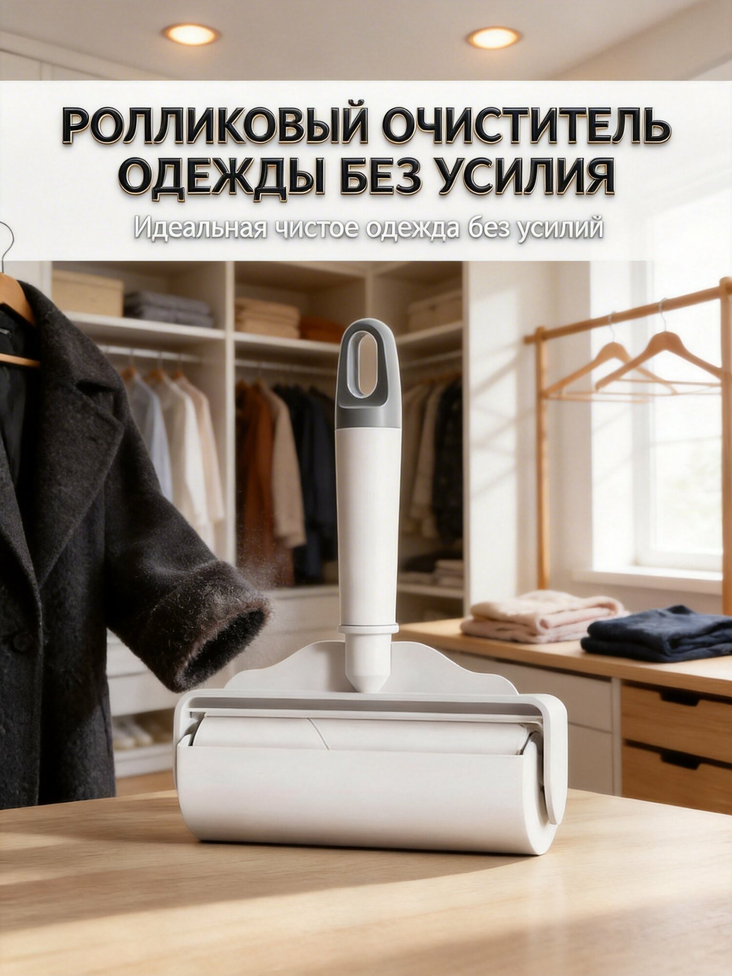 Роликовый очиститель для одежды, липкий валик 16 см со сменными рулонами для удаления ворса и шерсти