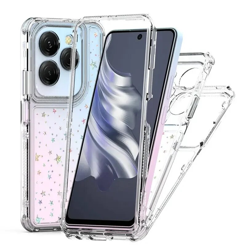 Прозрачный Защитный Чехол Pova 6 Pro 5G Crystal Case Для Tecno Spark 30C 20C 10C 10 20 30 Pro Plus, 3-в-1