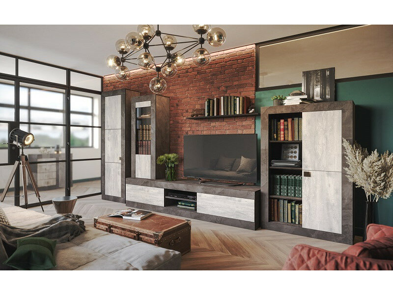 Набор мебели для гостиной, набор 2 - Оникс/Бетон пайн светлый