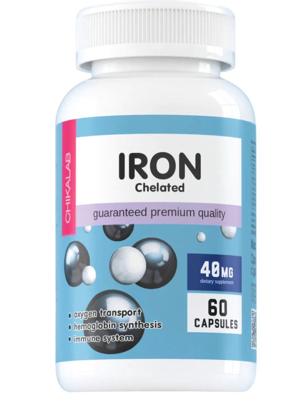 Железо Chikalab Iron chelated 40 mg 60 капсул