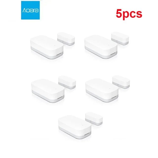 Датчик двери/окна Aqara Zigbee 3.0 Беспроводное соединение Умный минидатчик двери Совместим с приложением HomeKit Для Xiaomi Mijia Mi Home-5 штук