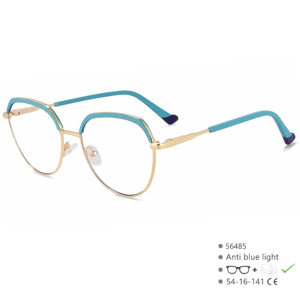 CCspace Металлические очки без диоптрий C6GoldGreen