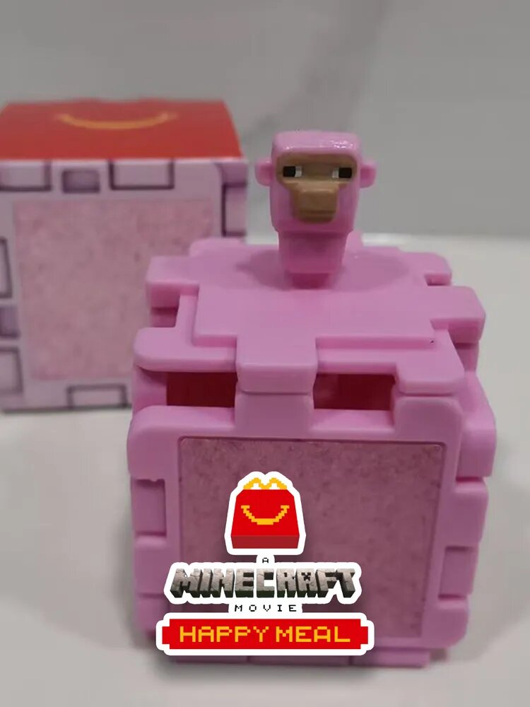 Аксессуар для фигурок Minecraft × McDonald's Светло-розовый ABS пластик для мальчиков