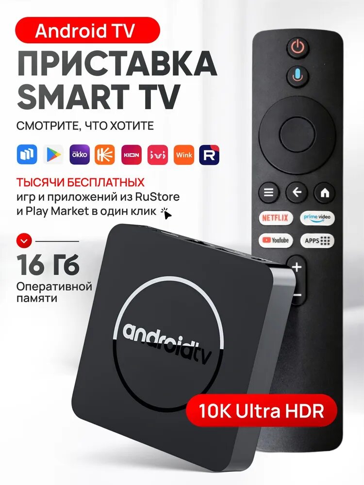 ТВ приставка / Приставка смарт тв wi fi / Медиаплеер
