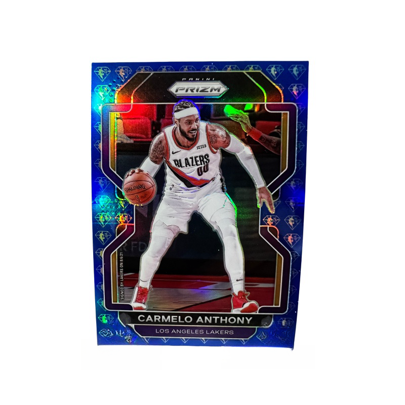PANINI Carmelo Anthony Лейкерс Дынный Offensive Калейдоскоп Синий бриллиант Fold Рефракция рарная Спортивная карта