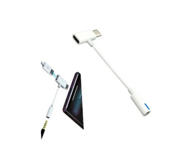 Переходник Type-C на 3.5mm Jack + Type-C GL-192, 2в1, цвет белый