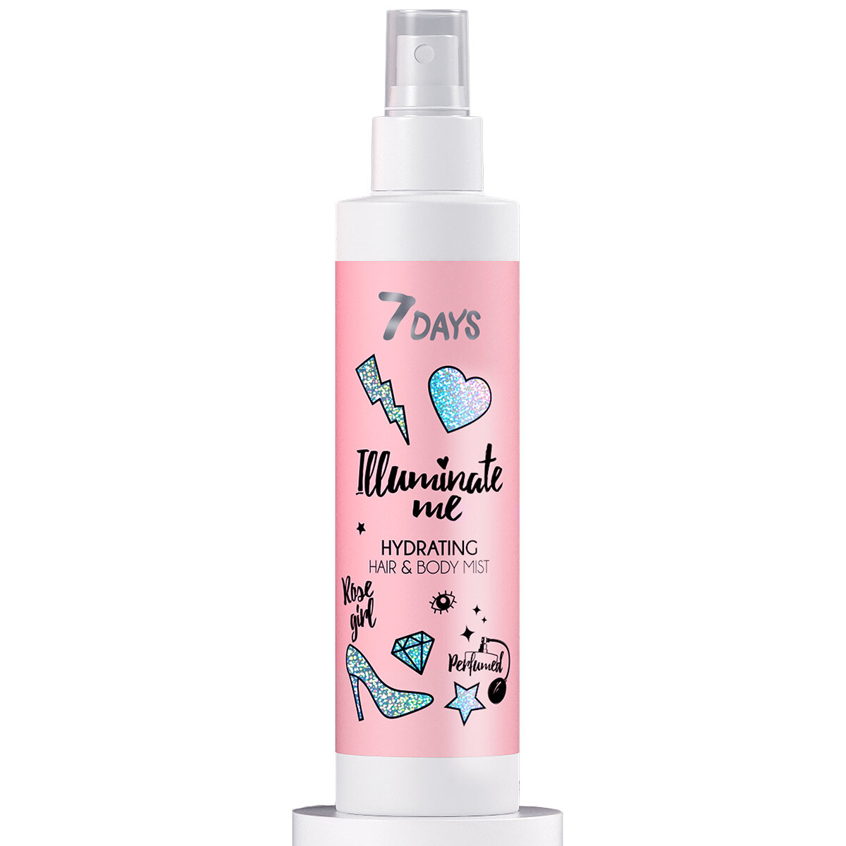 Мист для волос и тела 7Days Illuminate Me Rose Girl, увлажняющий, 180мл