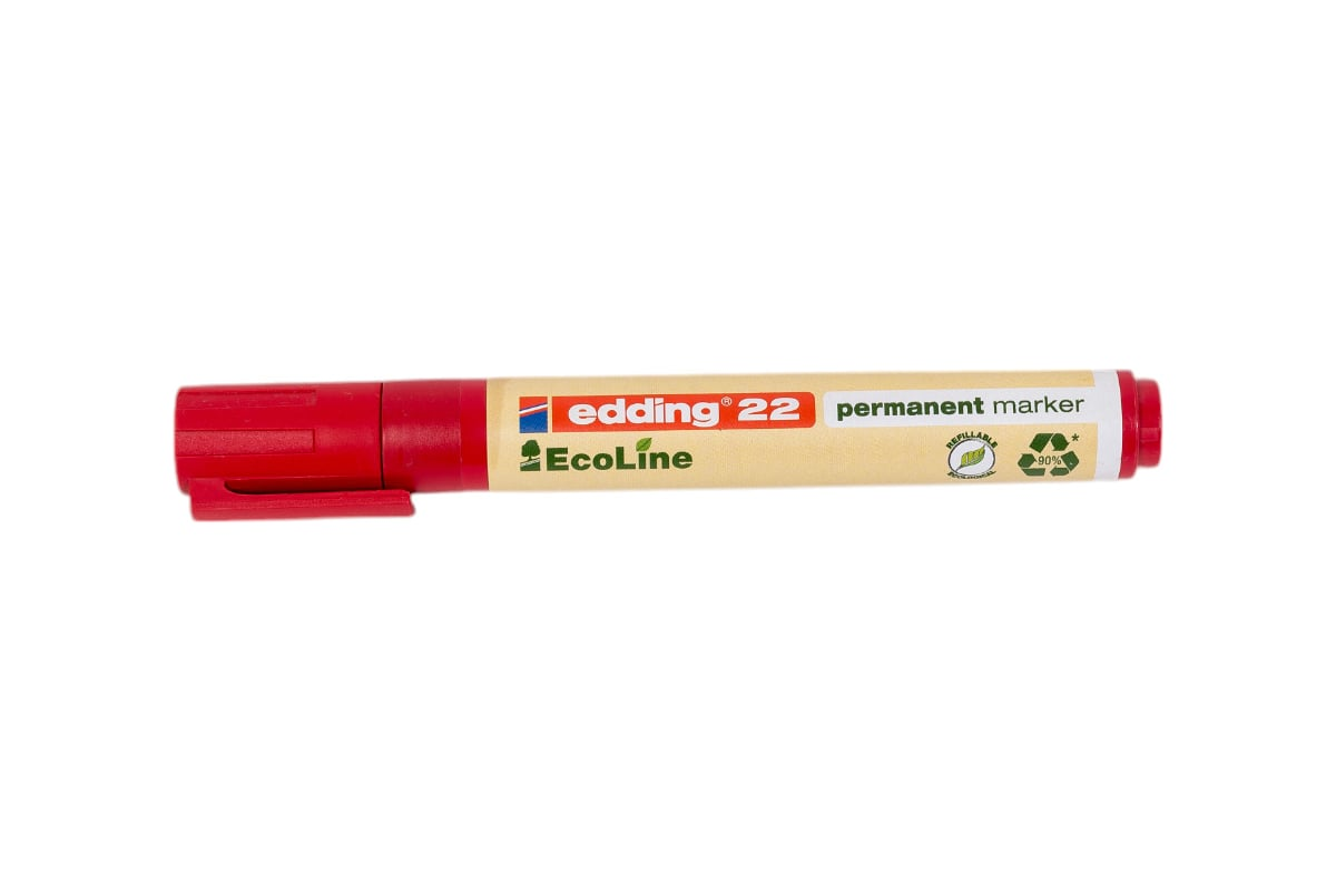 Маркер Edding EcoLine перманентный, скошенный наконечник 1,5-5 мм, красный {E-22#2} 1 шт