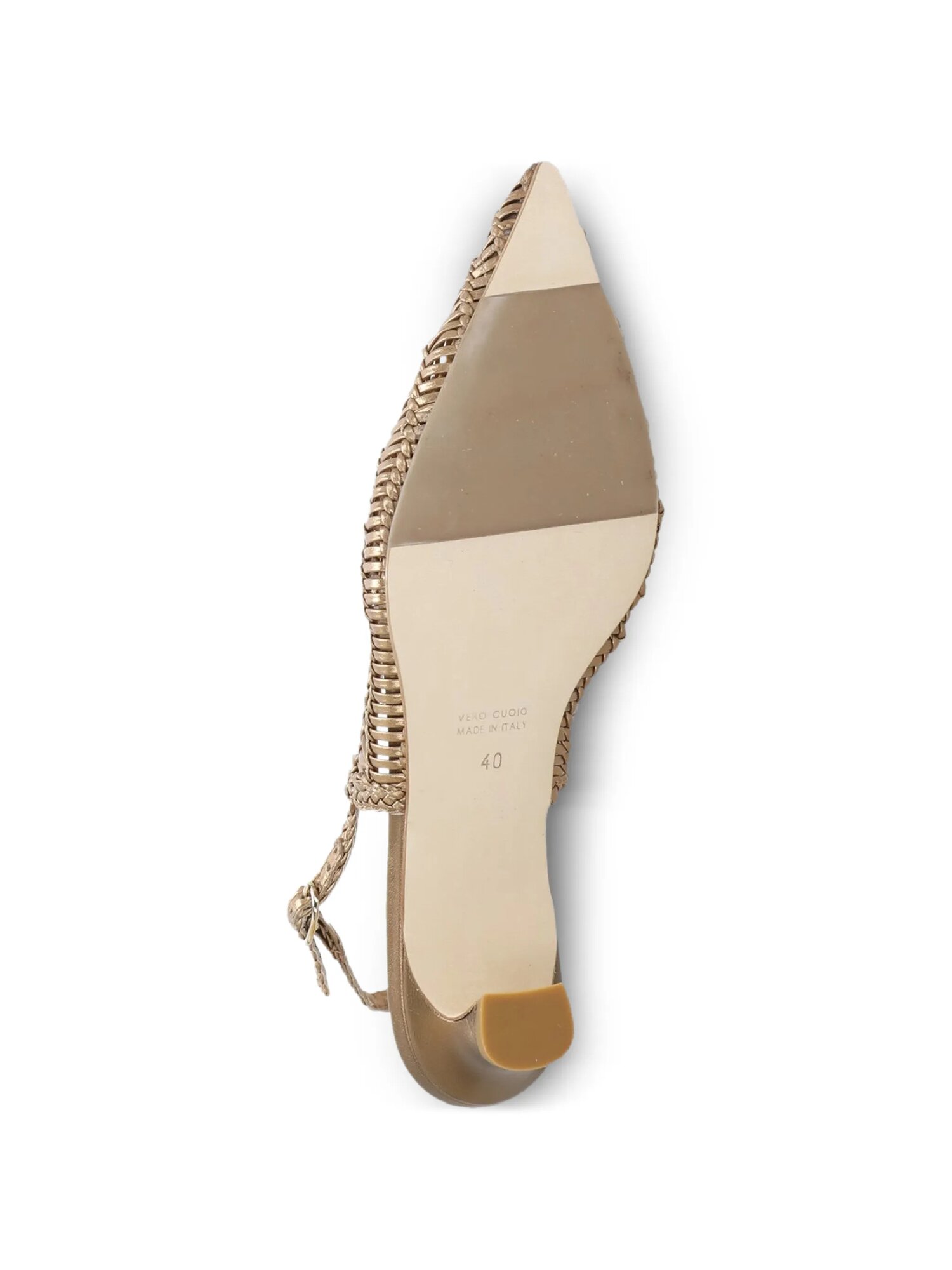 Туфли Julie Dee Woven metallic slingback pumps, размер 40, gold — фото 1